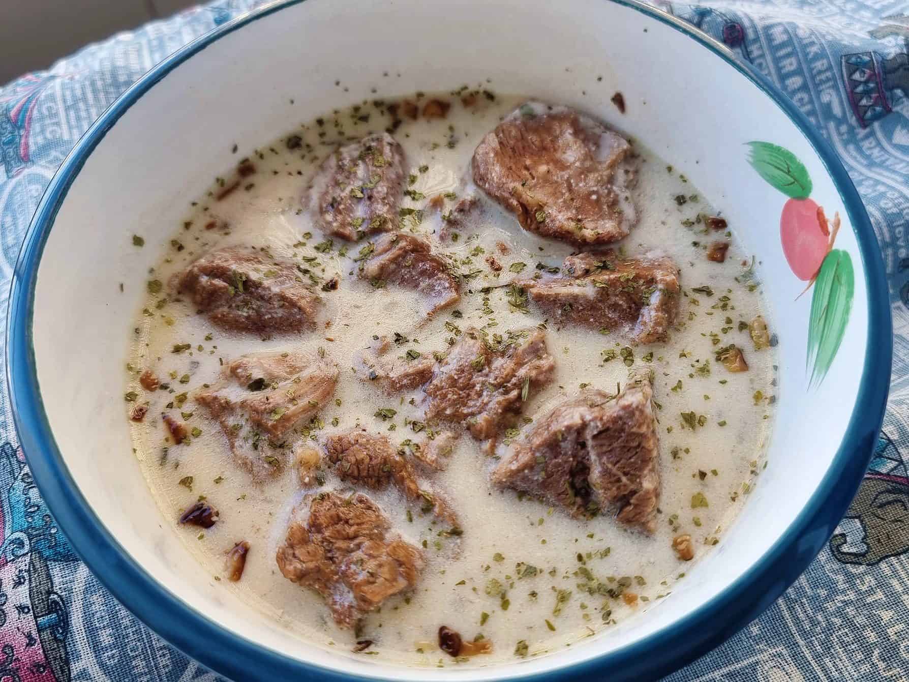Shakriyeh Recipe (Syrian Yogurt Soup) - The Odehlicious