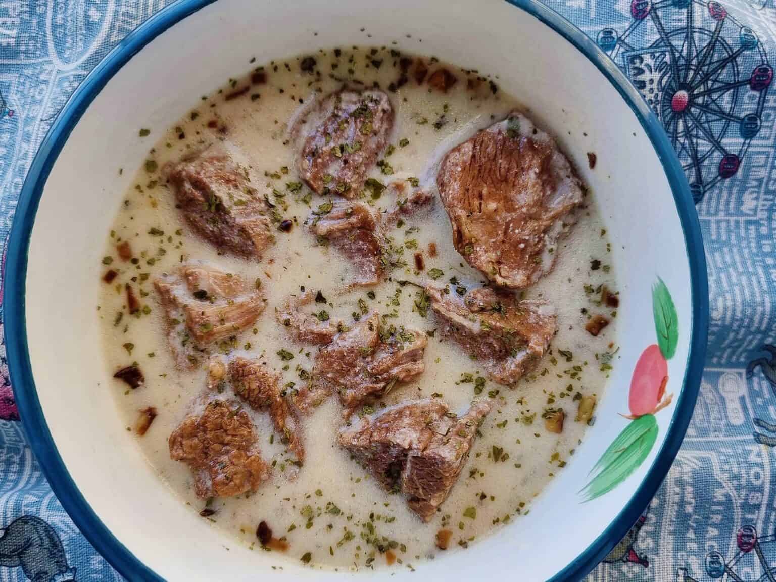 Shakriyeh Recipe (Syrian Yogurt Soup) - The Odehlicious